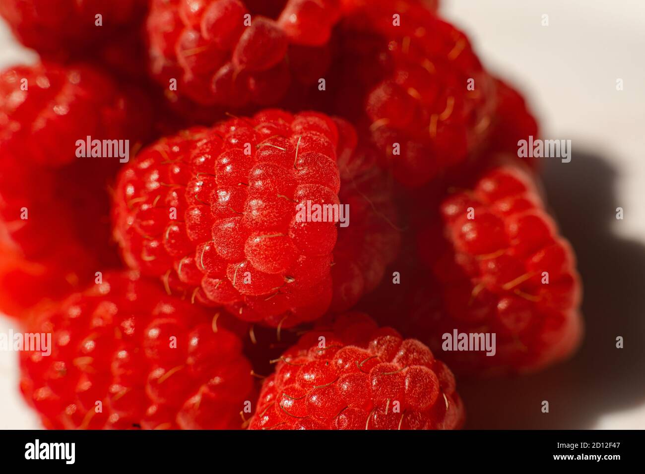 Beautiful raspberries isolated on a white background. Cut out, close up ...