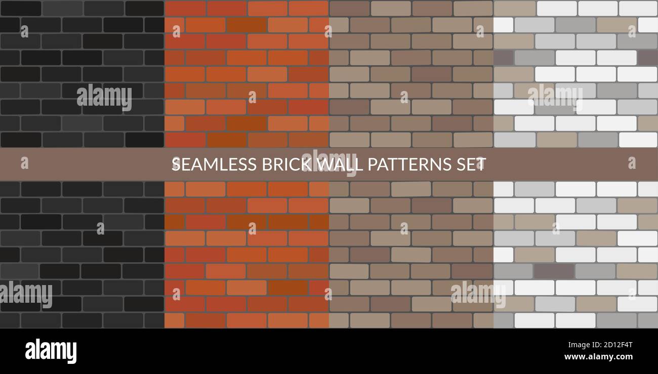 Flat Brick Walls Seamless Texture Decorative Background Vector ...