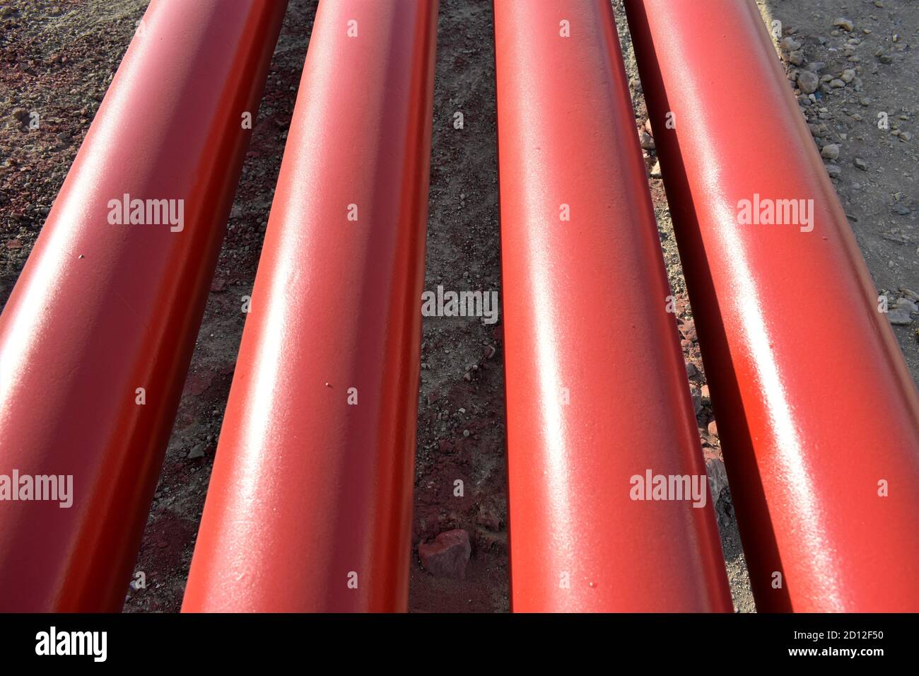 Red steel pipes for fire fighting system and extinguishing water lines ...