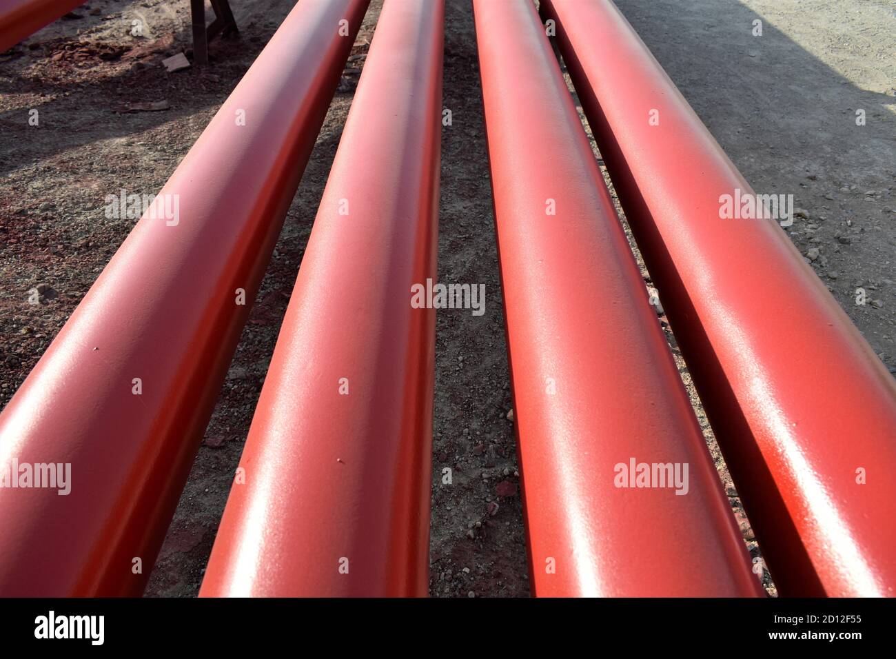 Red steel pipes for fire fighting system and extinguishing water lines ...