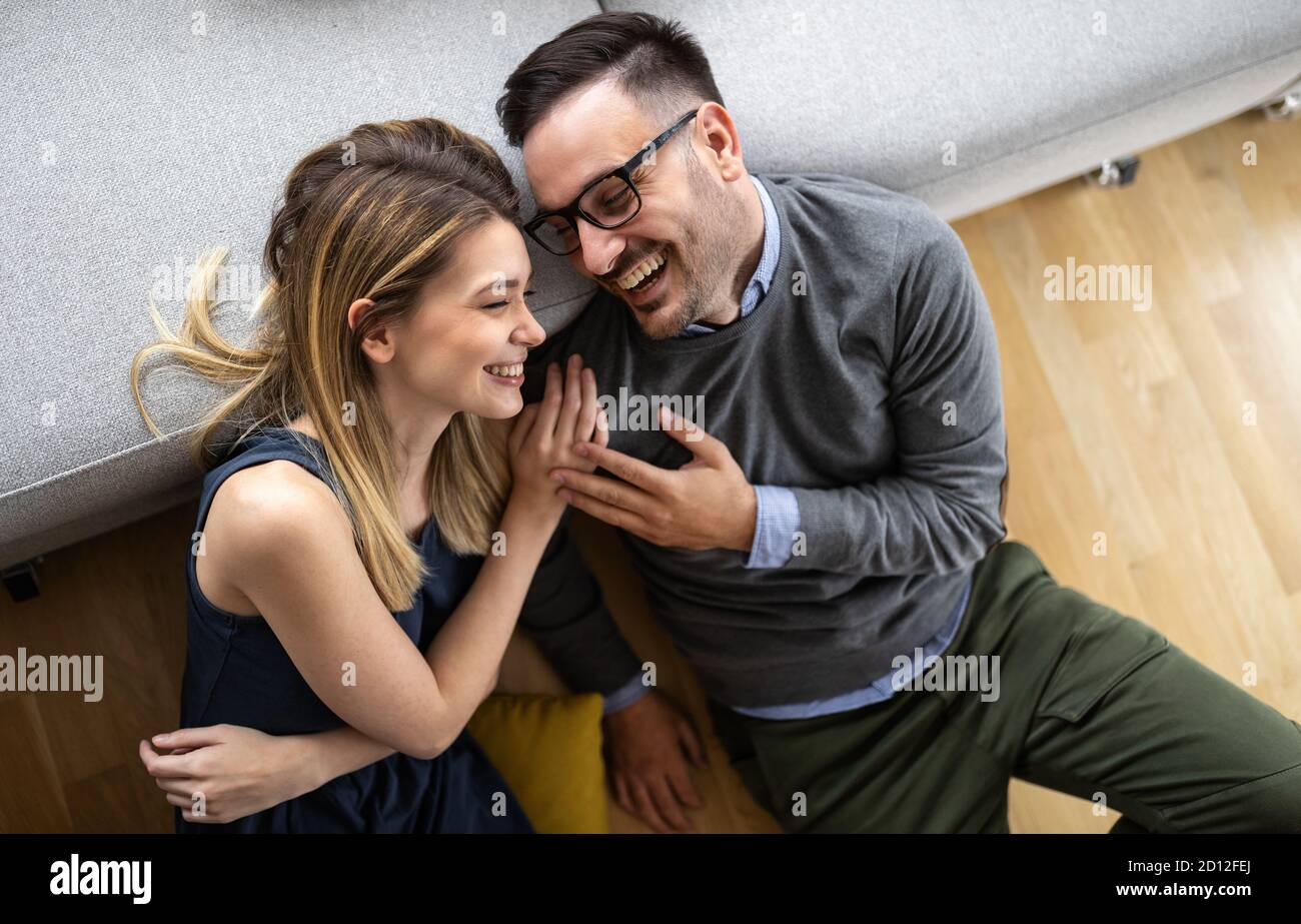 Happy couple in love spending time together and having fun Stock Photo ...