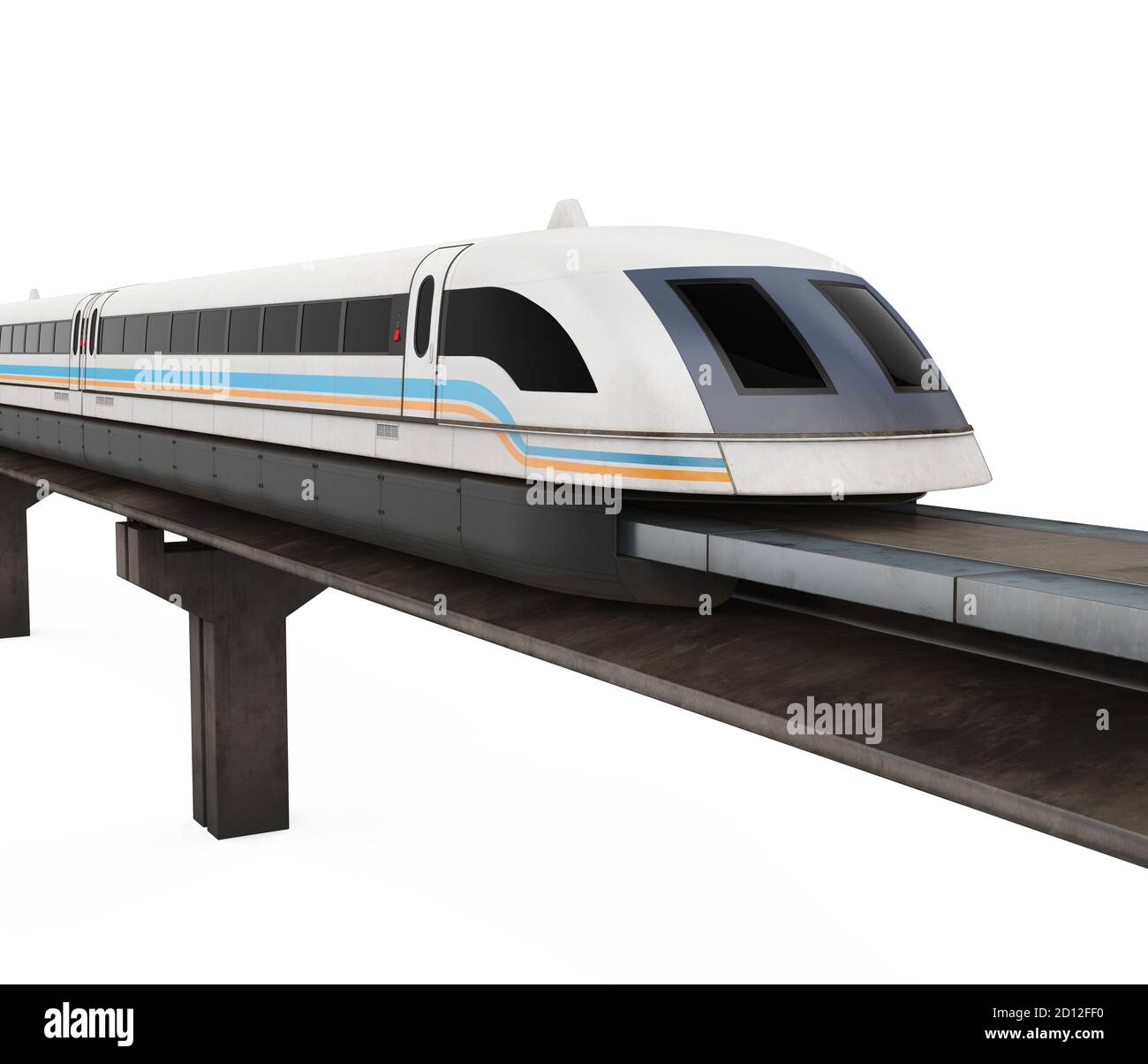Monorail Train Isolated Stock Photo - Alamy