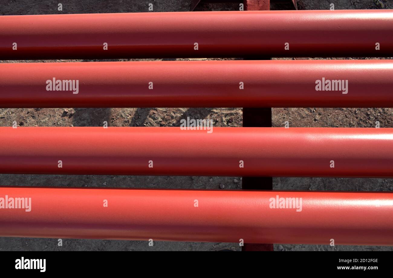 Red steel pipes for fire fighting system and extinguishing water lines ...