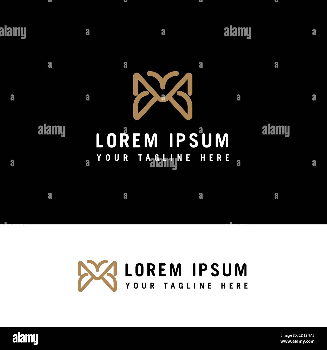 Abstract mono line butterfly vector icon. Beauty salon, spa center ...