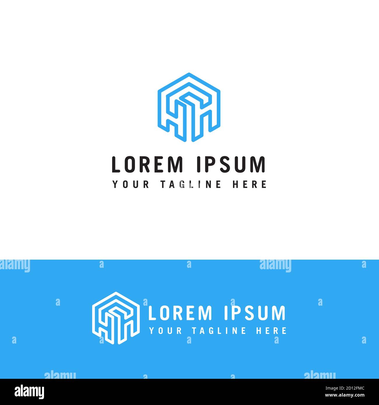 hexagon letter h line Logo design concept template Stock Vector Image ...