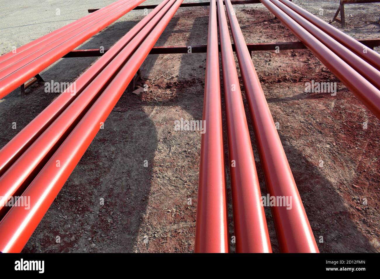 Red steel pipes for fire fighting system and extinguishing water lines ...