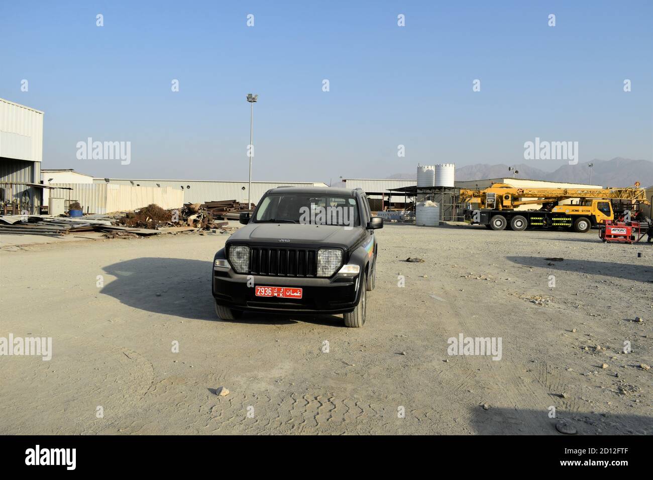 Old Black car in the Automobile workshop. Muscat, Oman Stock Photo - Alamy