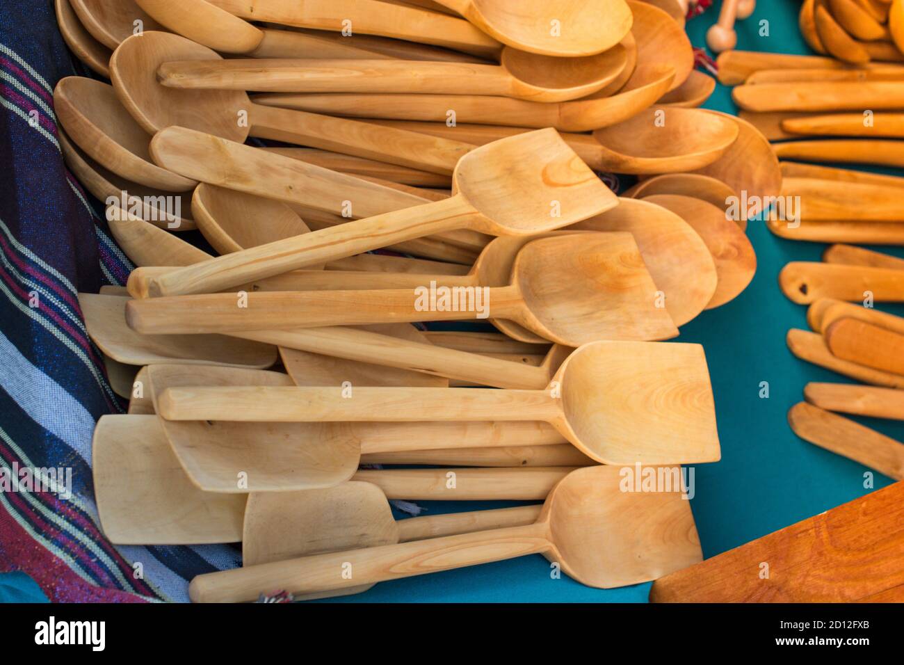 Handmade wooden kitchen utensils spoons wooden kitchen items Stock ...