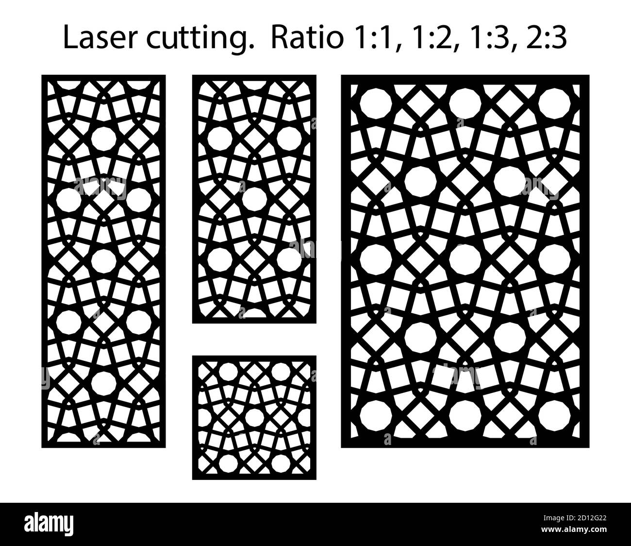 Lazer modern pattern. Cnc geometric template set. Lazer cutting vector ...