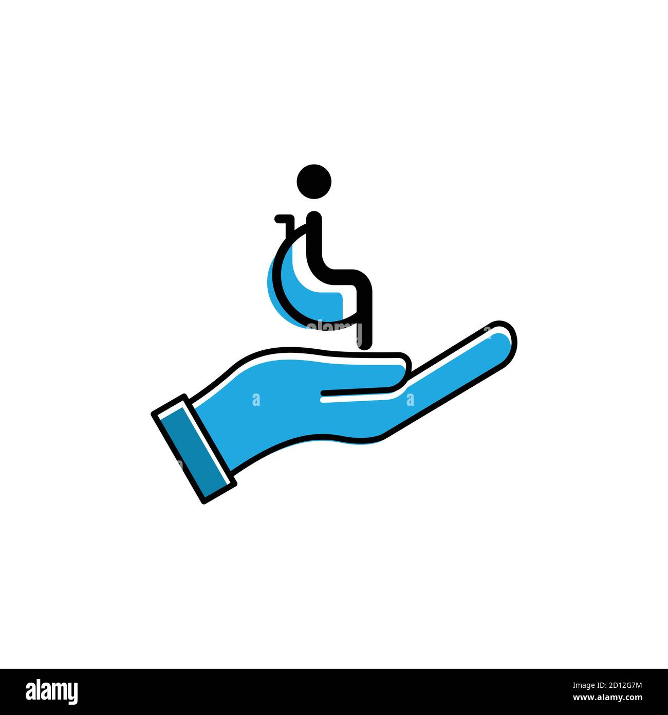 Elderly people flat icon. icon sitting in a wheelchair. Design template ...