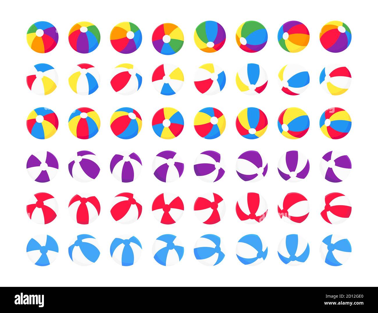 Inflatable beach balls set flat style design vector illustration icon ...