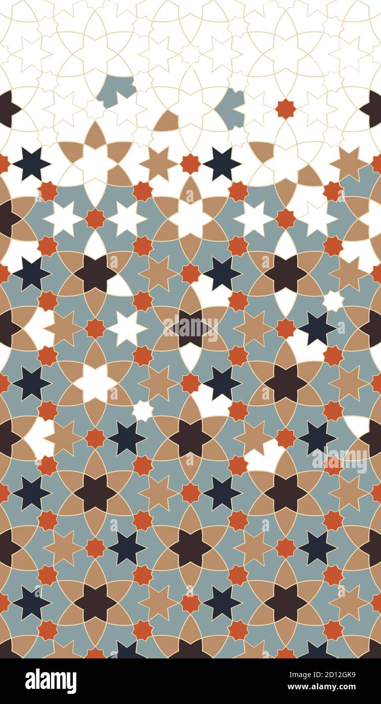Moroccan border. Geometric color islamic pattern. Geometric halftone ...