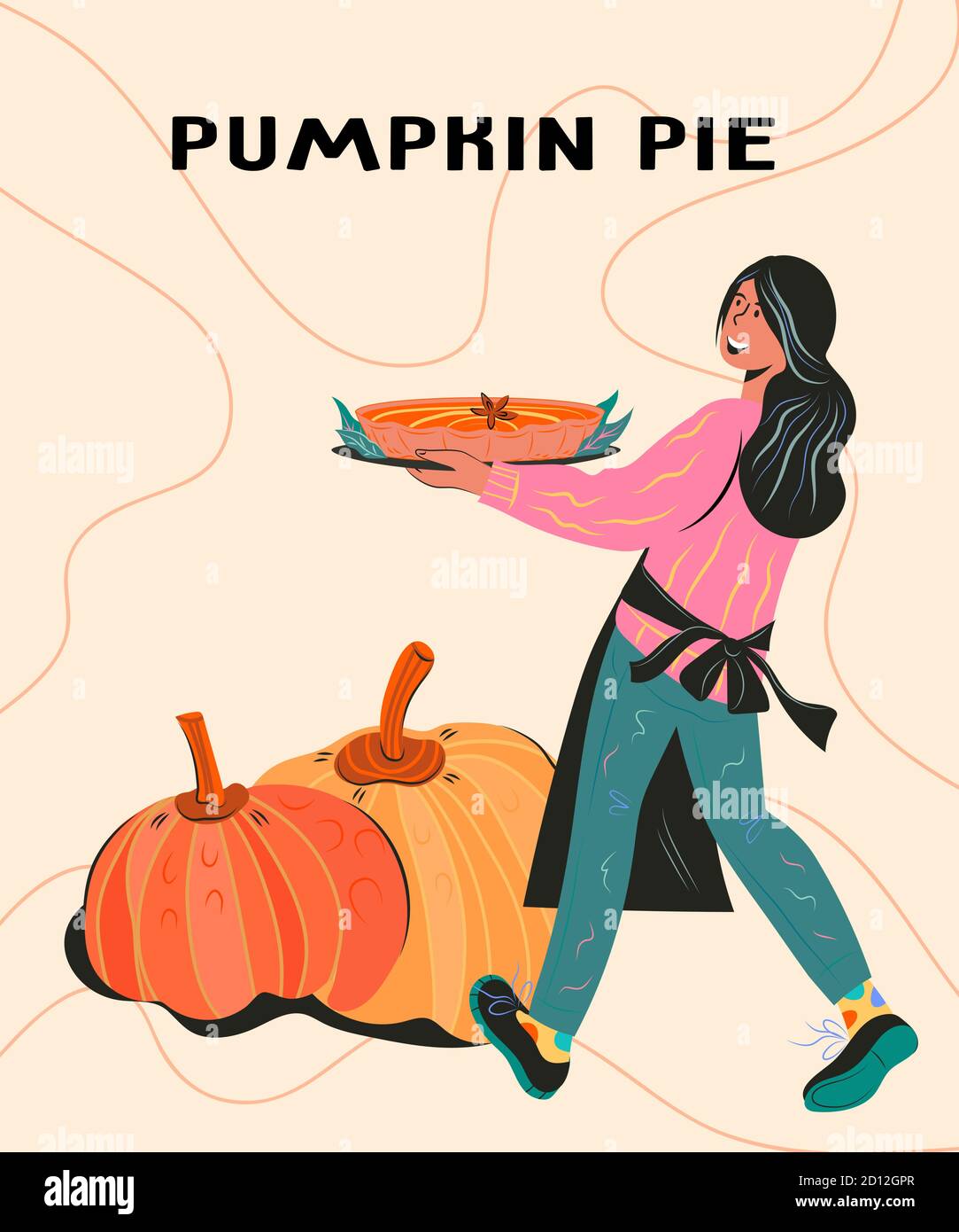 Woman pie orange Stock Vector Images - Alamy