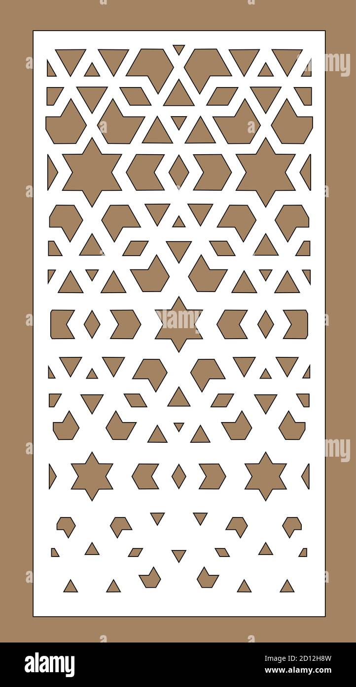 Laser pattern. Room partition screen and vector panel for laser cutting ...