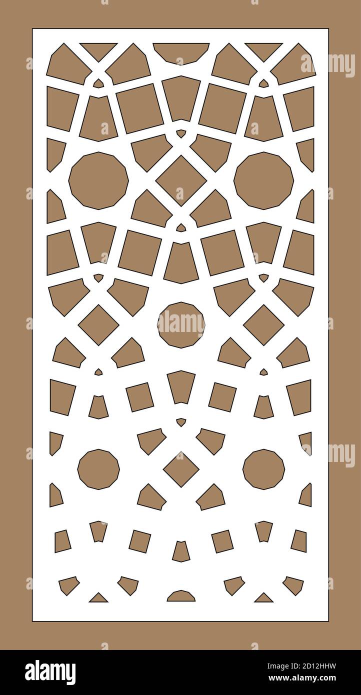 Cnc geometric template. Ratio 1 to 2. Laser pattern. Room partition ...
