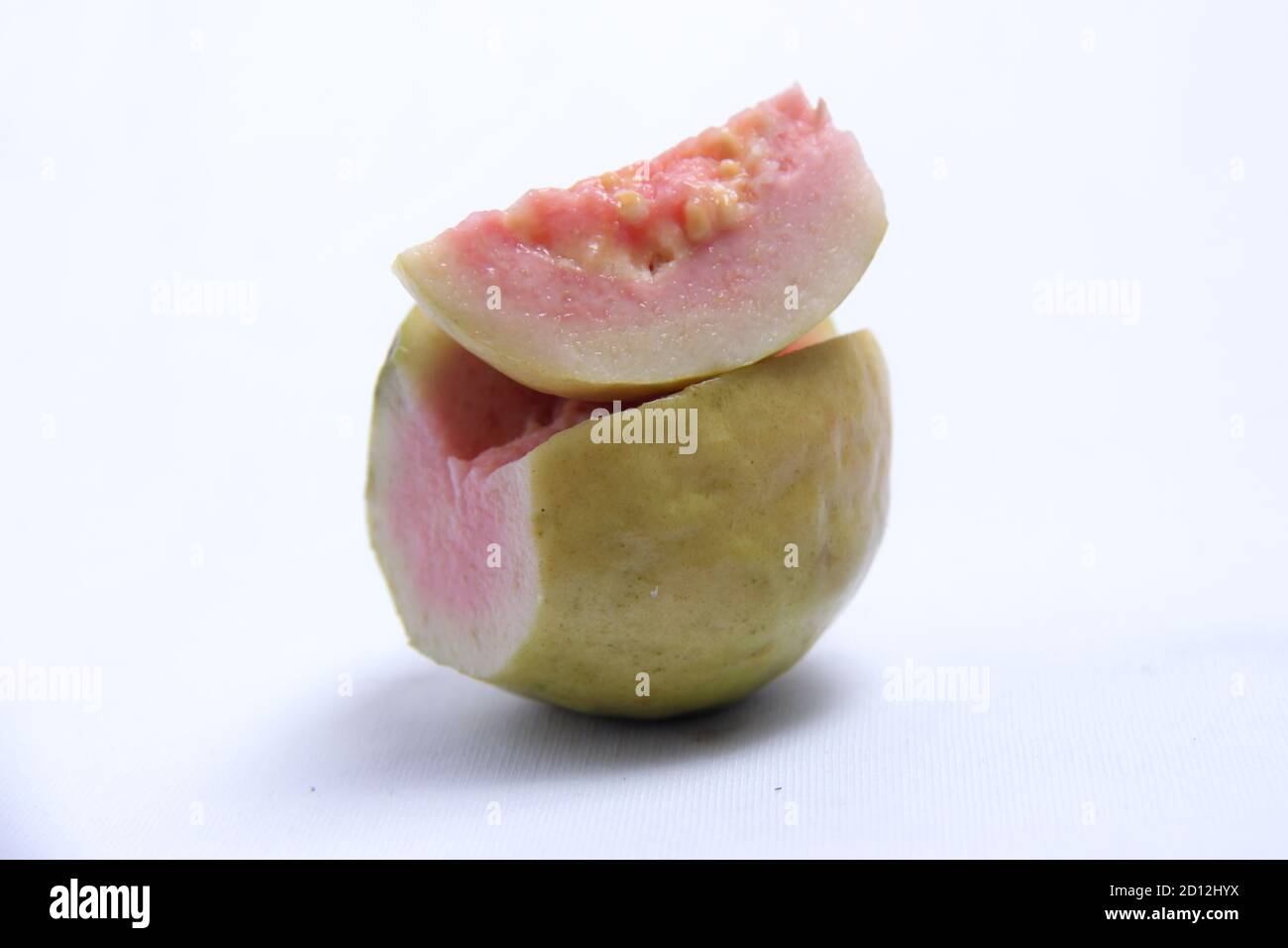 fresh red guava pieces with isolated white background. sweet guava with ...