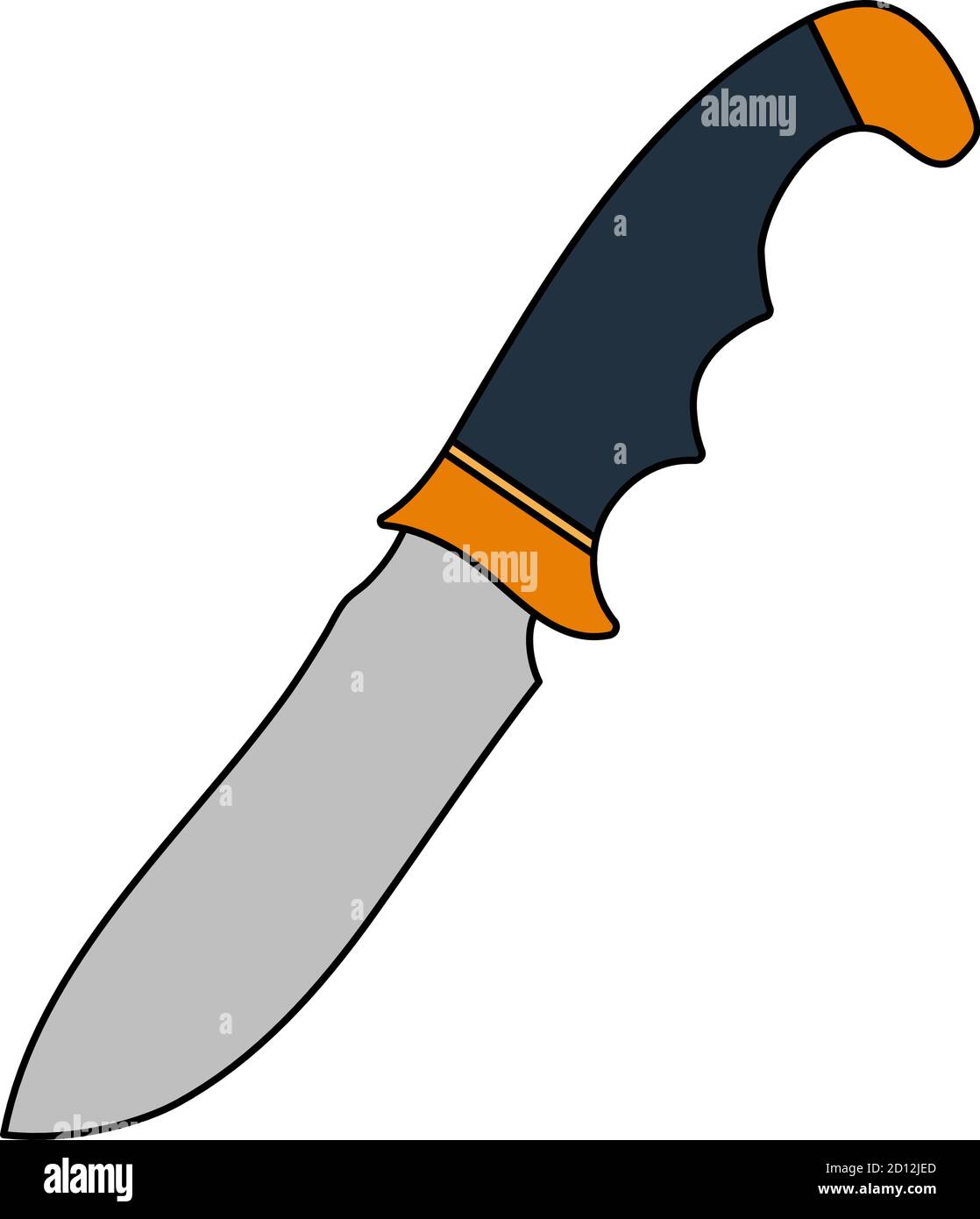 Icon Of Hunting Knife. Editable Outline With Color Fill Design. Vector ...