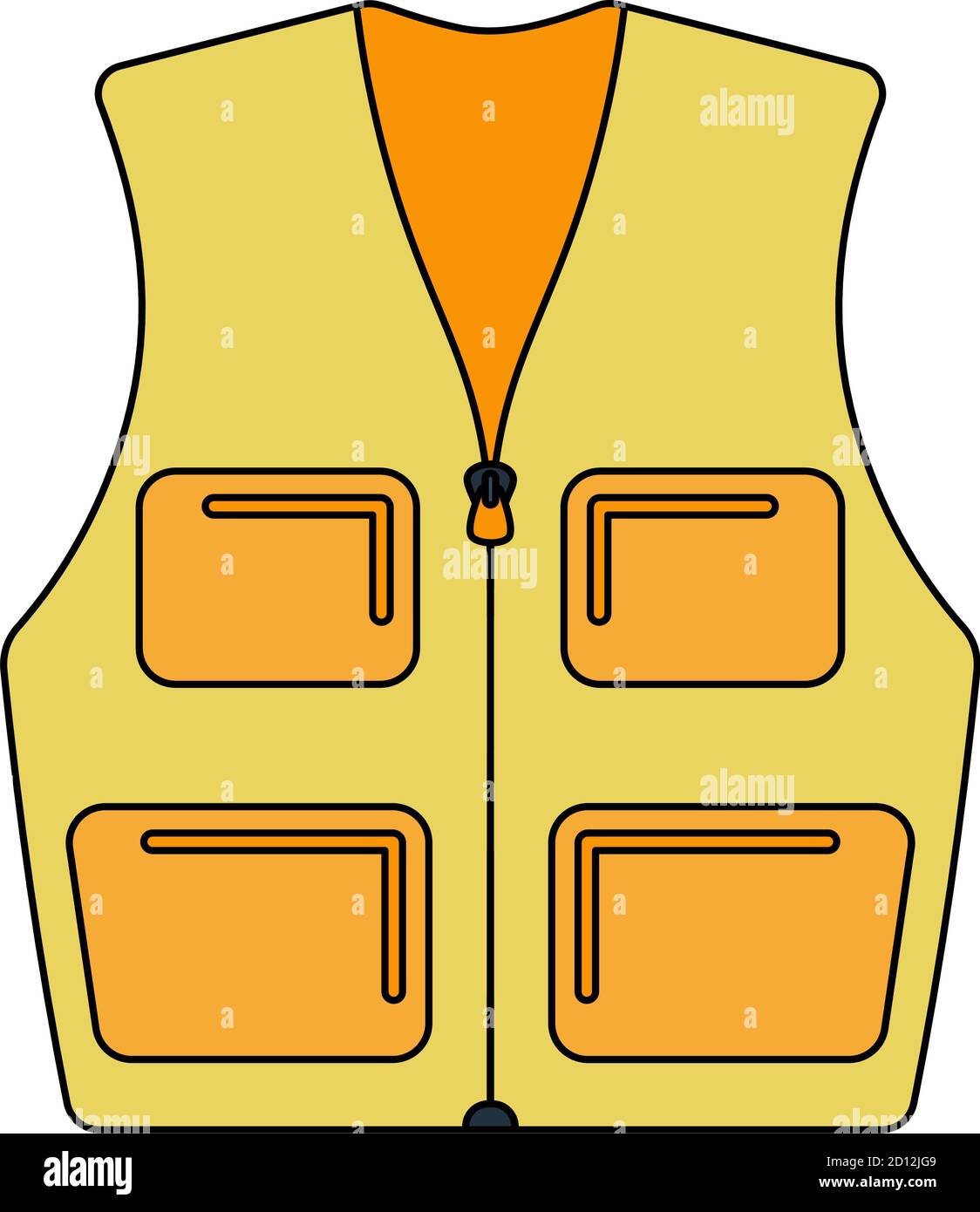 Icon Of Hunter Vest. Editable Outline With Color Fill Design. Vector ...