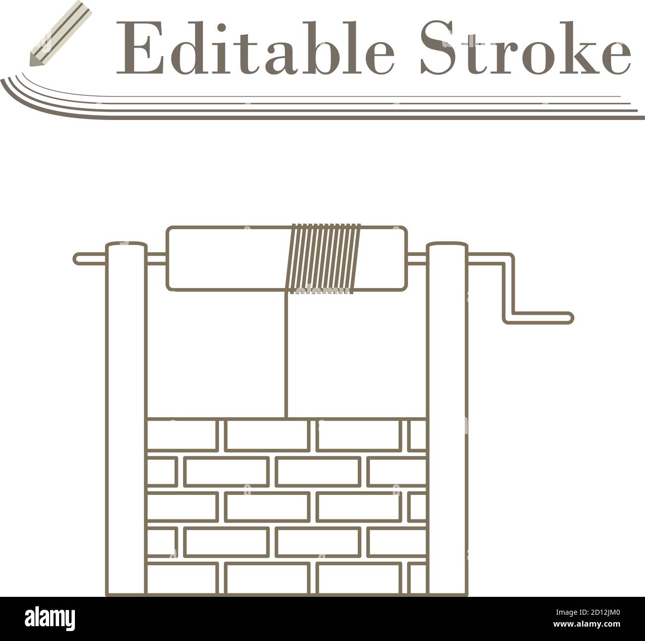 Well Icon. Editable Stroke Simple Design. Vector Illustration Stock ...