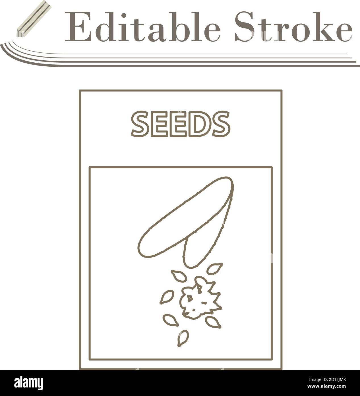Seed Pack Icon. Editable Stroke Simple Design. Vector Illustration ...