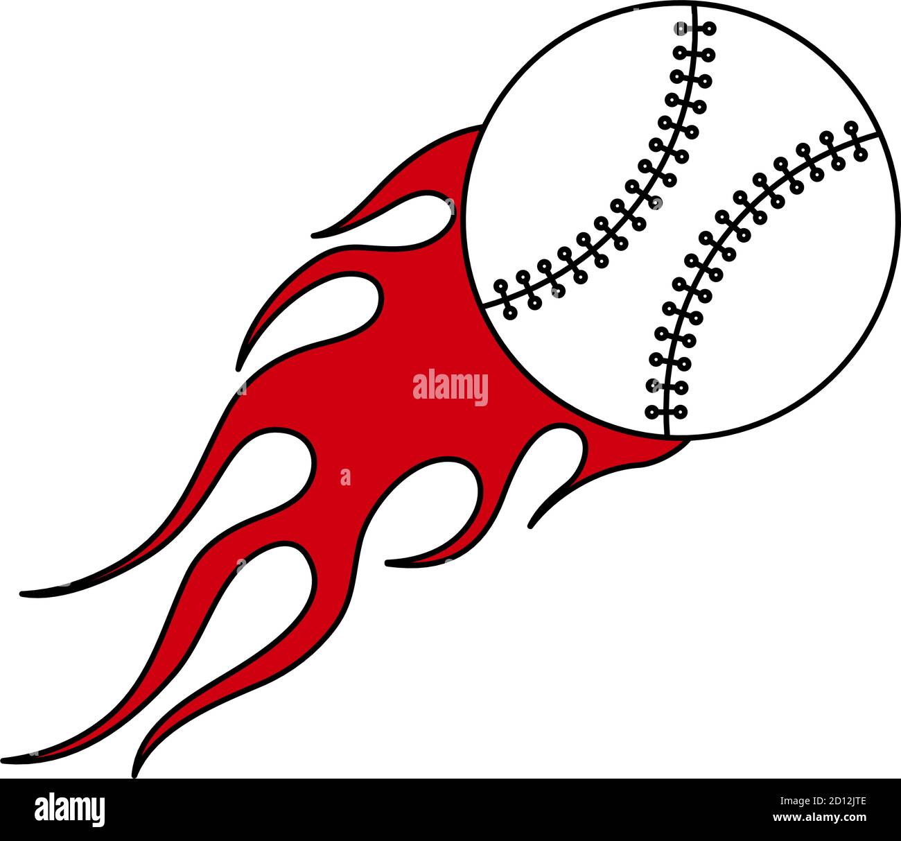 Baseball Fire Ball Icon. Editable Outline With Color Fill Design ...