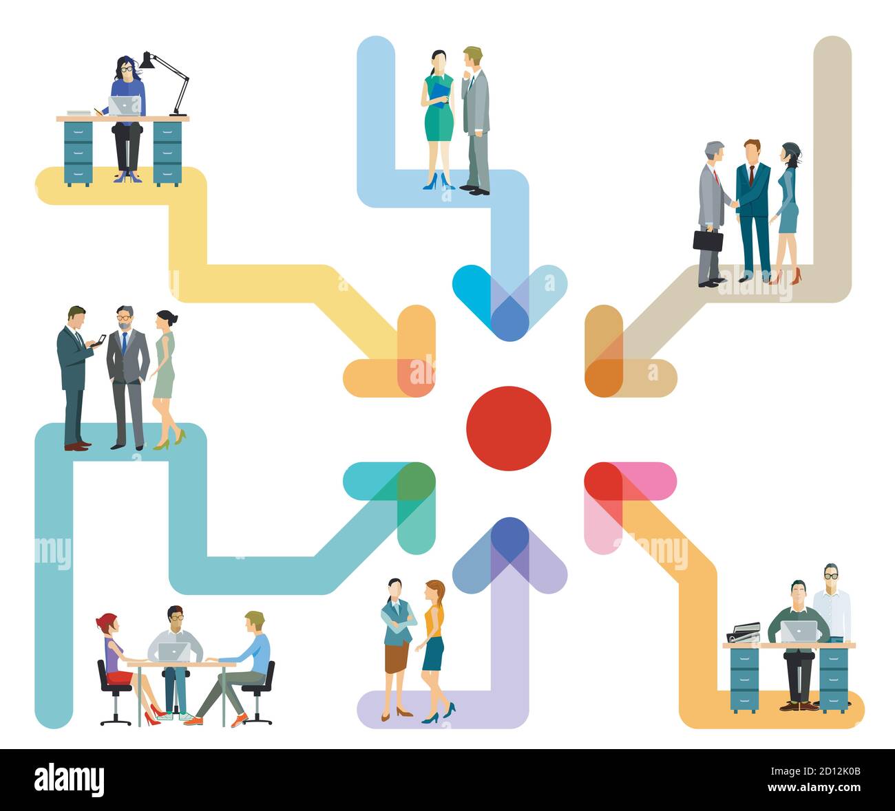 Employees working together in the office Stock Vector Image & Art - Alamy