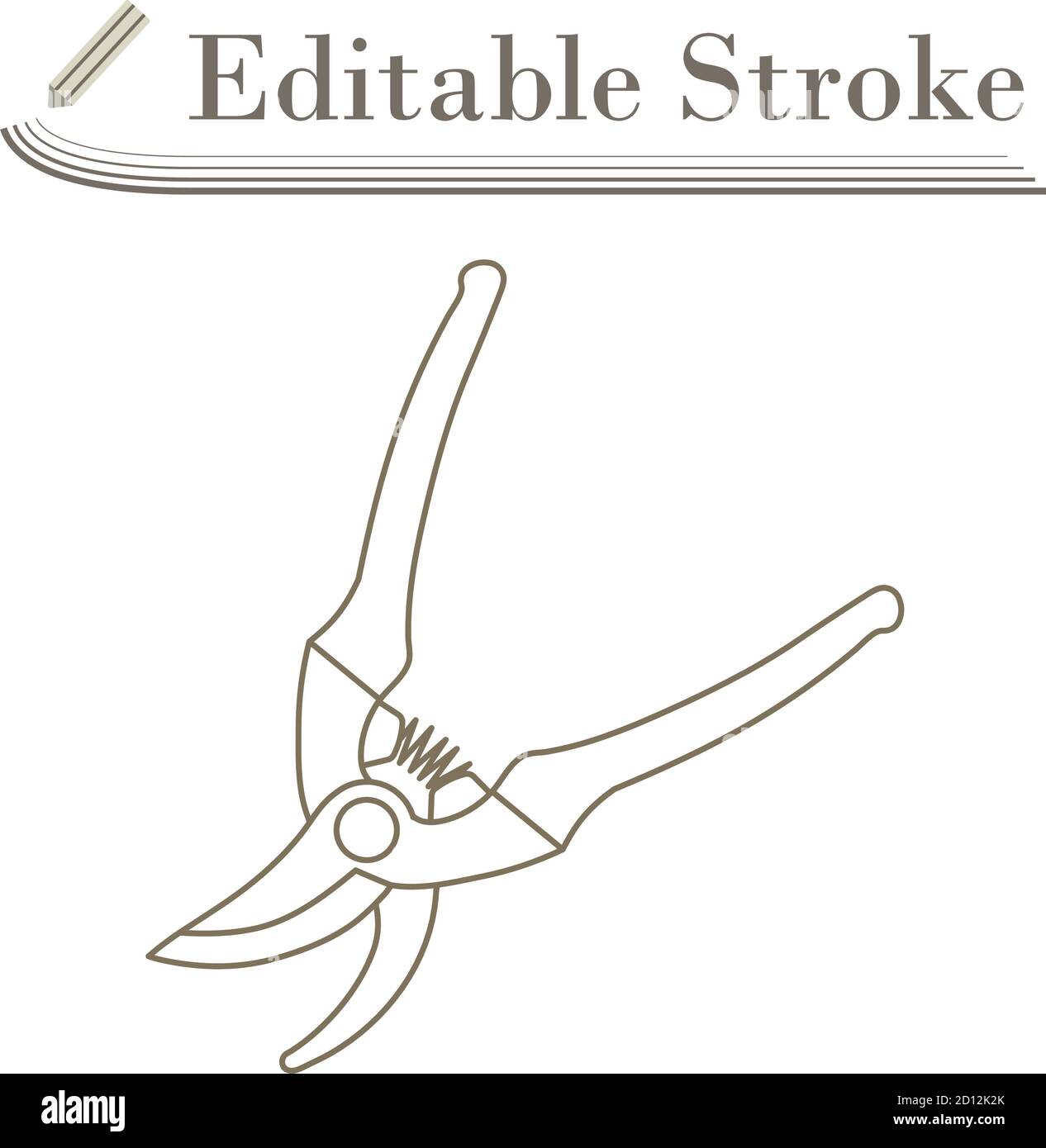 Garden Scissors Icon. Editable Stroke Simple Design. Vector ...