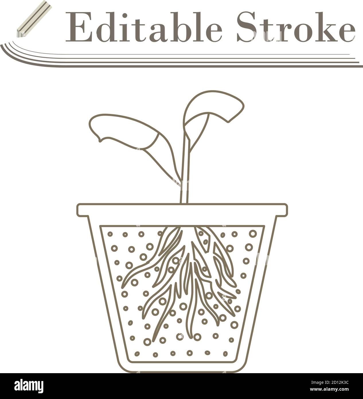 Seedling Icon. Editable Stroke Simple Design. Vector Illustration Stock ...
