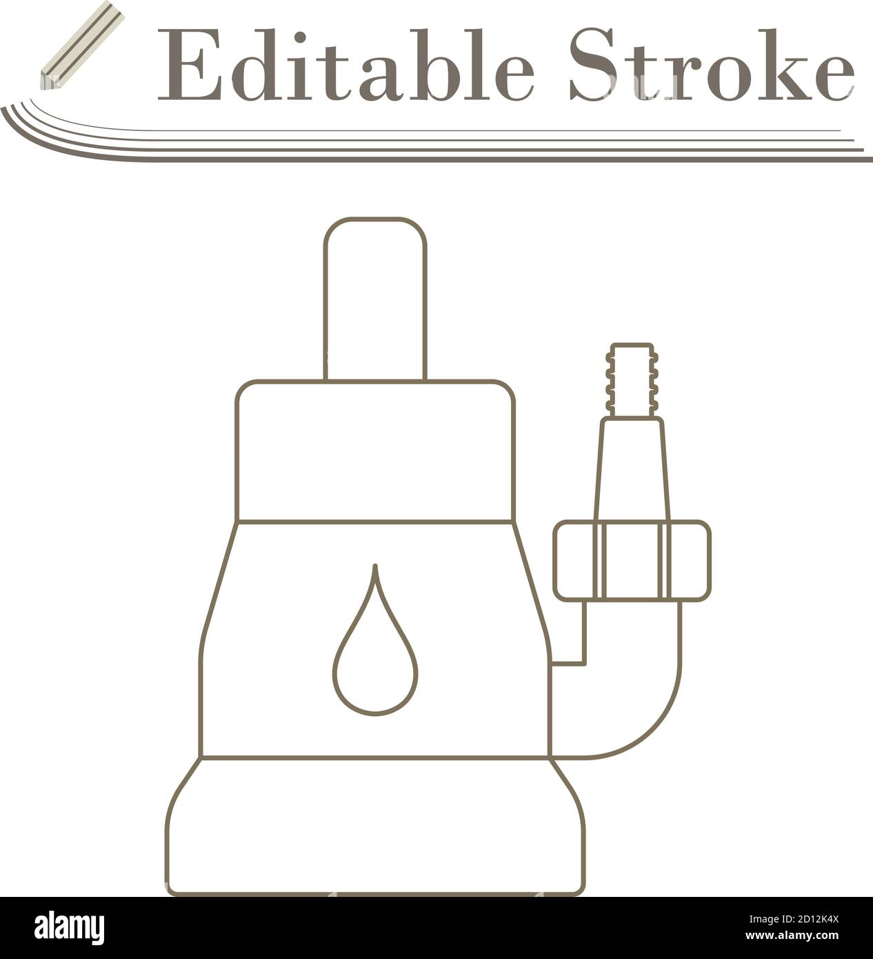 Submersible Water Pump Icon. Editable Stroke Simple Design. Vector ...