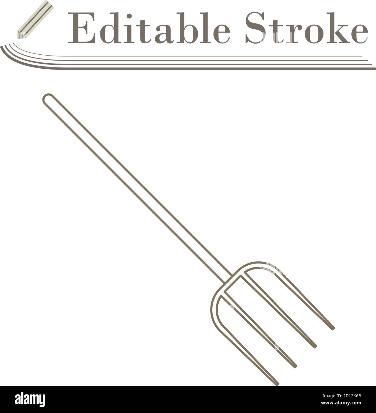 Pitchfork Icon. Editable Stroke Simple Design. Vector Illustration ...