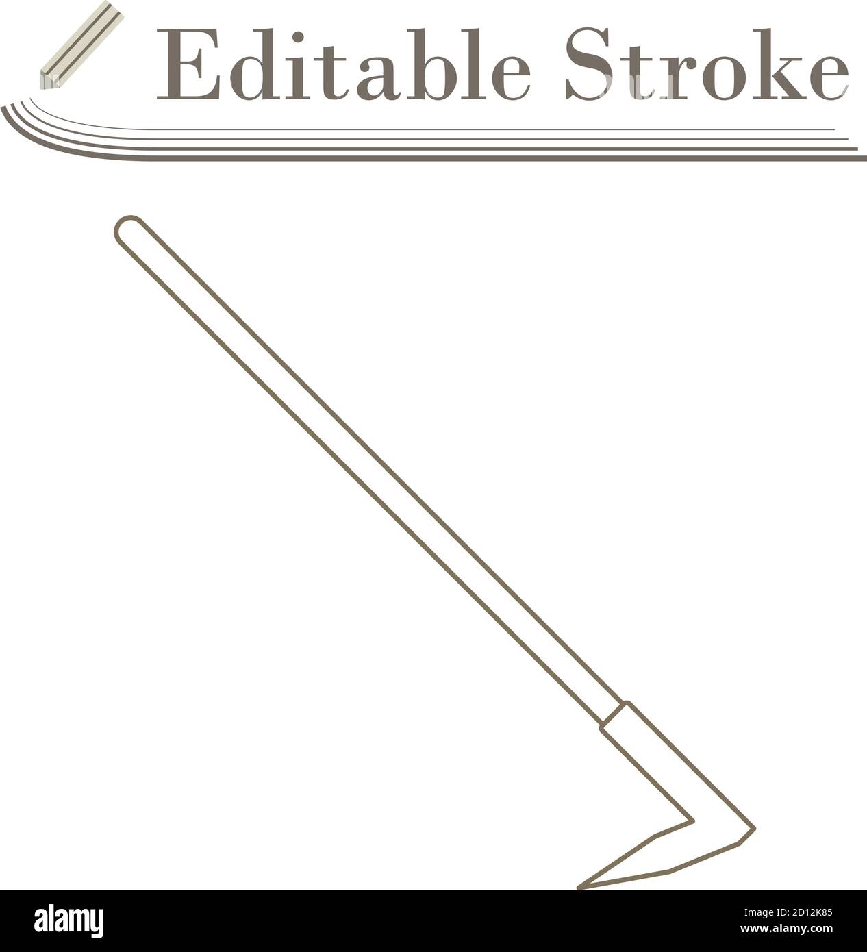 Hoe Icon. Editable Stroke Simple Design. Vector Illustration Stock ...