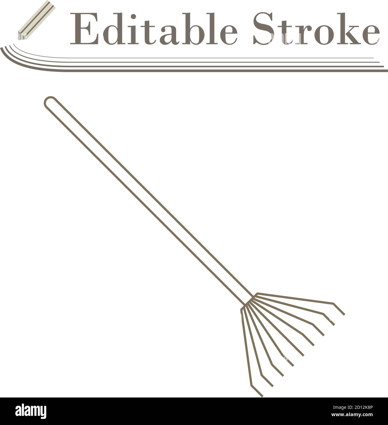 Rake Icon. Editable Stroke Simple Design. Vector Illustration Stock ...