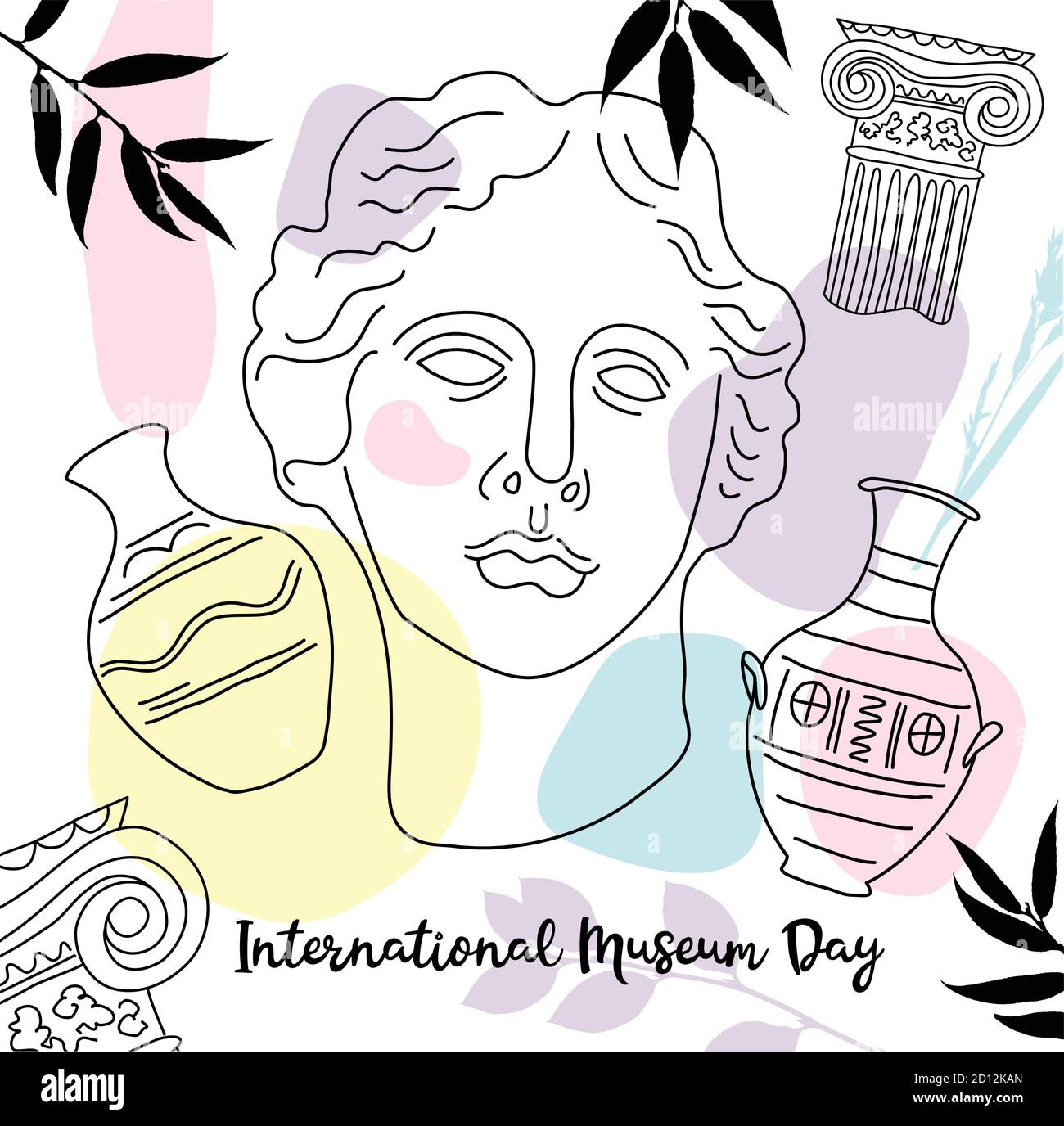 International Museum Day. Vector illustration in trend line art ...