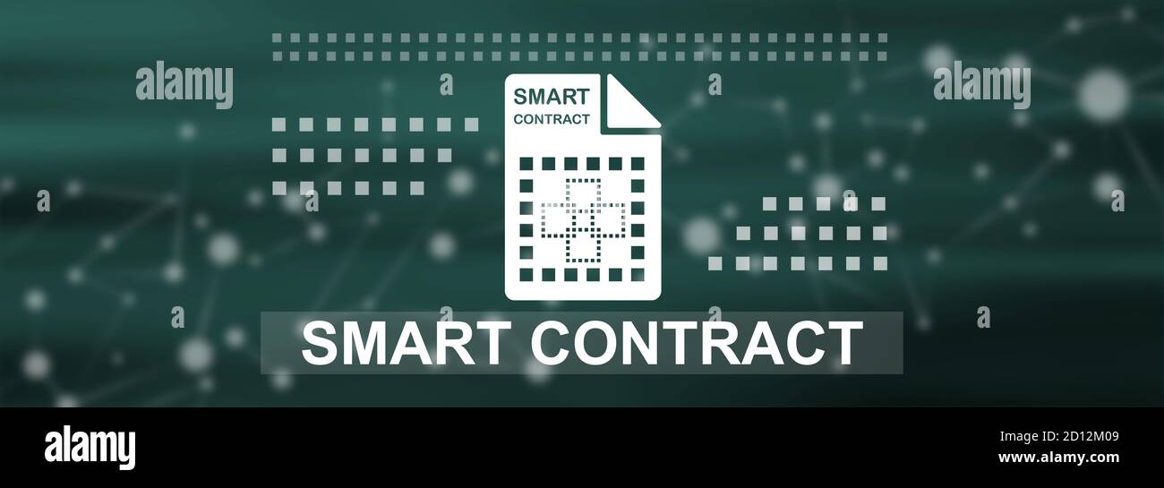 Illustration of a smart contract concept Stock Photo - Alamy