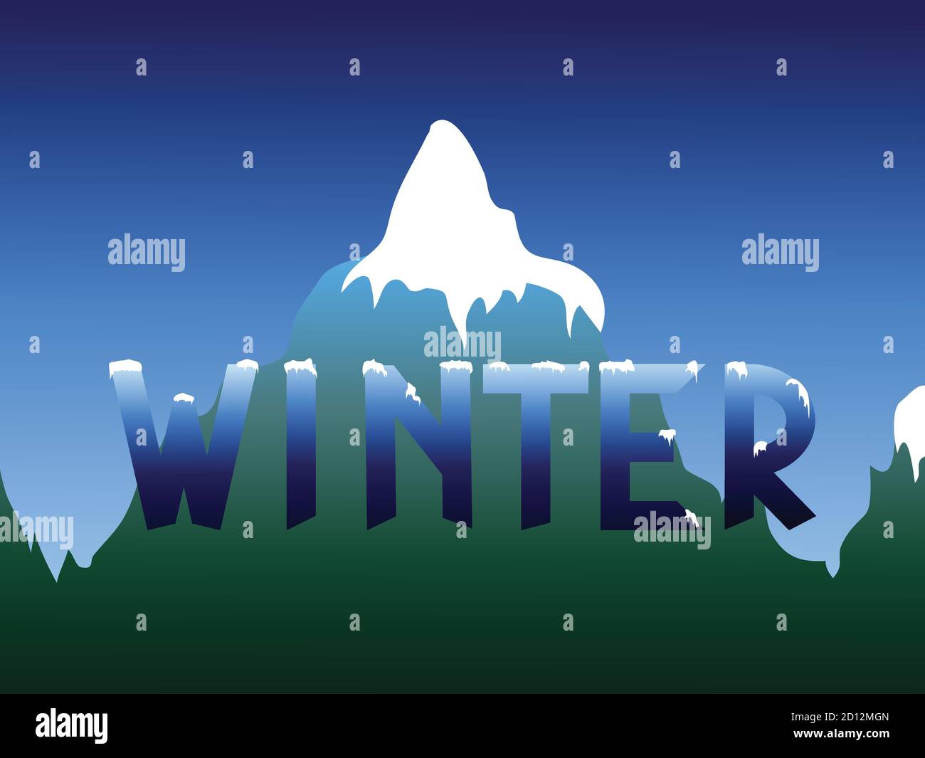 Winter Season Background With Decorative Text Over Blue Background With ...