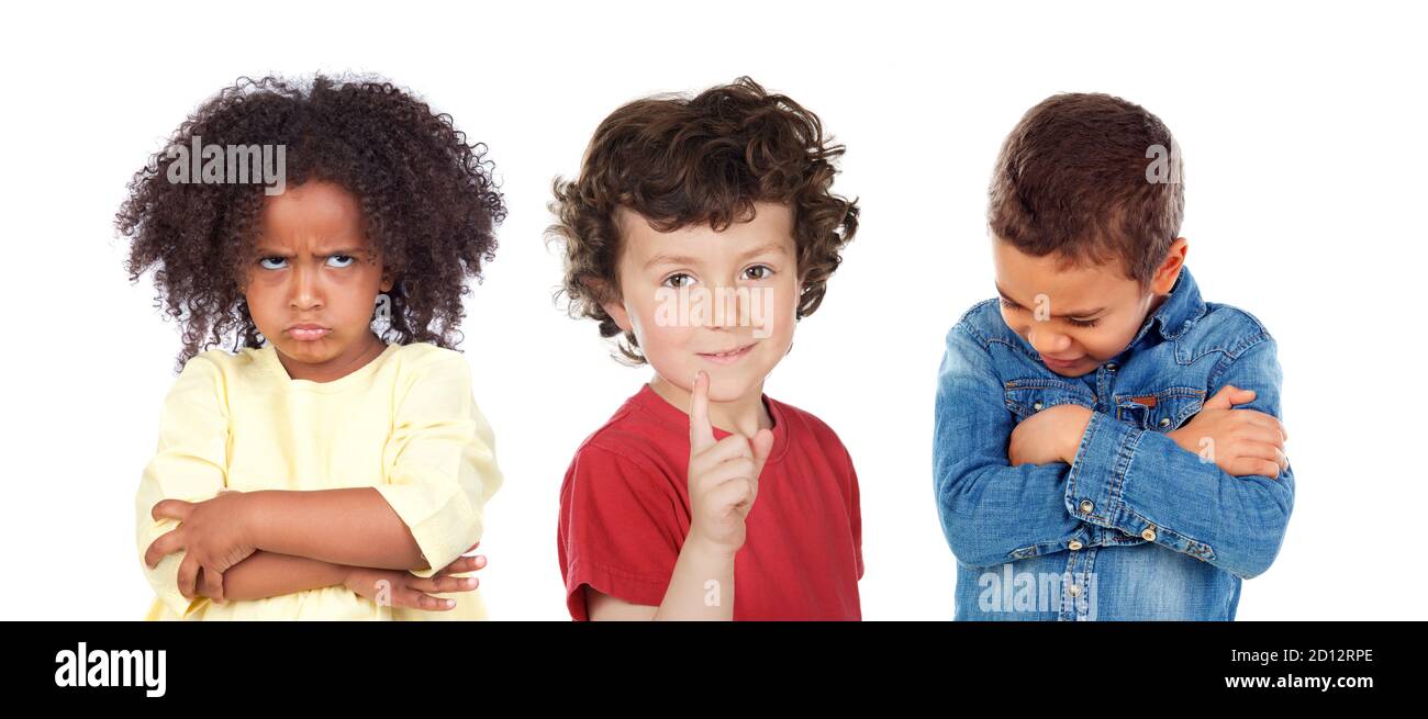 Children expressing emotions isolated on a white background Stock Photo ...