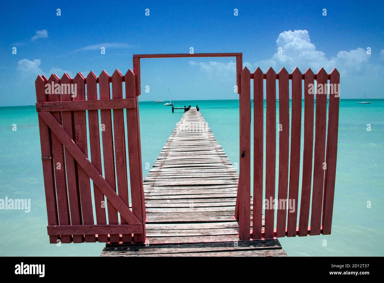 SARTENEJA, COROZAL DISTRICT / BELIZE - JUNE 2018: Fishing jetty and ...