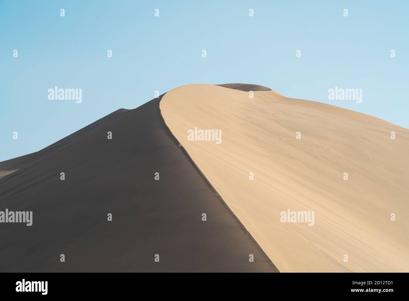 The curve of the dessert, natural terrain background. Shot in Dunhuang ...
