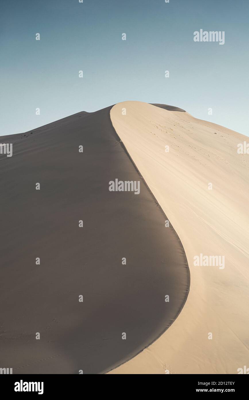 The curve of the dessert, natural terrain background. Shot in Dunhuang ...