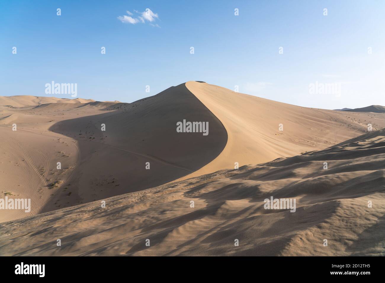 The curve of the dessert, natural terrain background. Shot in Dunhuang ...