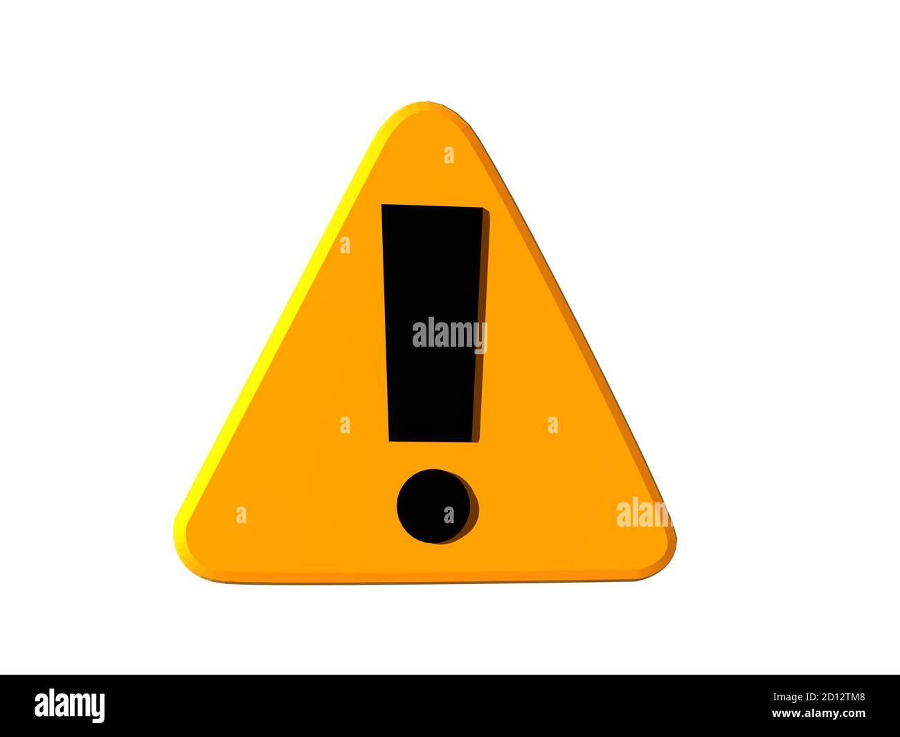 yellow triangular sign with black exclamation mark Stock Photo - Alamy