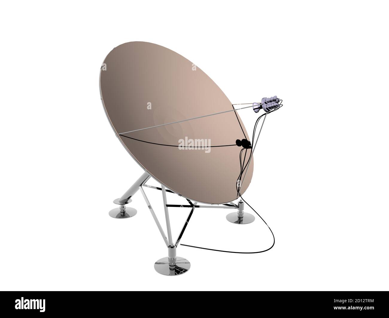 metallic dish antenna with cables and receiver Stock Photo - Alamy