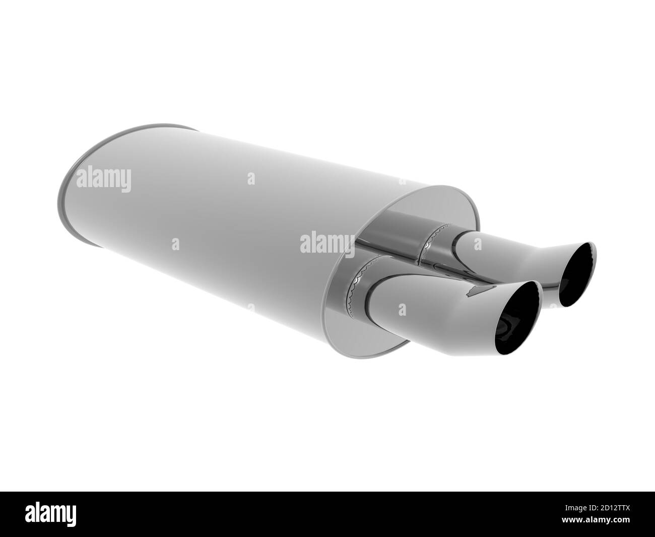 Stainless steel exhaust with two pipes Stock Photo - Alamy