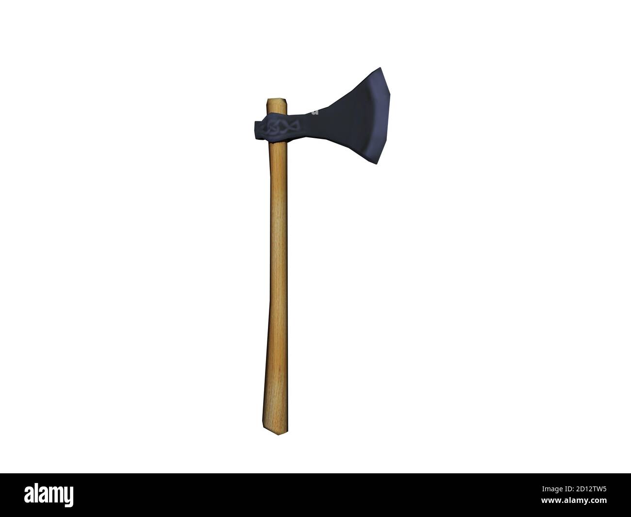 antique ax with long wooden handle as a weapon Stock Photo - Alamy