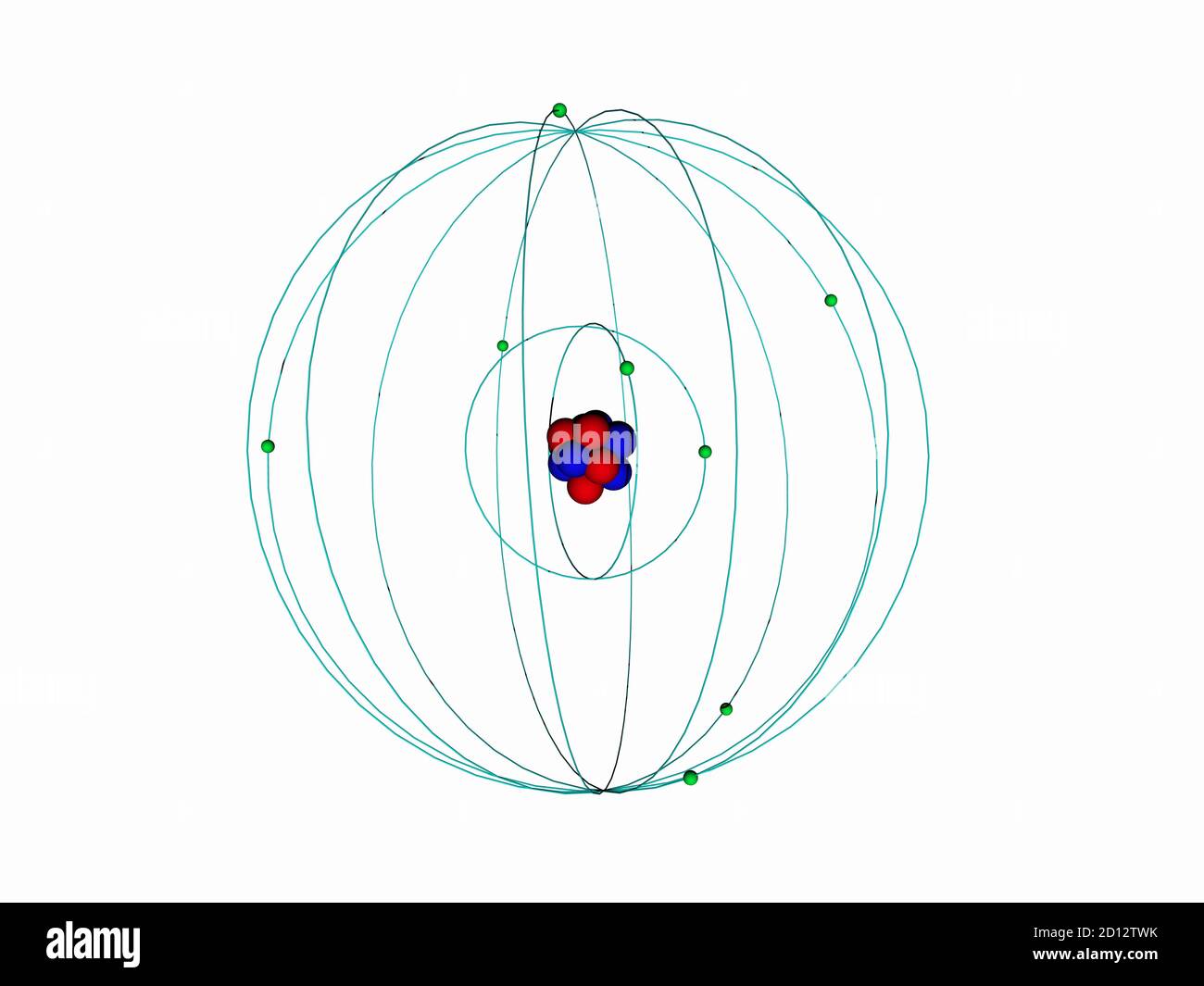 simple atomic model with nucleus and electrons Stock Photo - Alamy