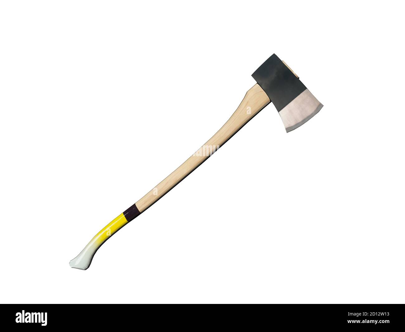 sharp fire department ax with long wooden handle Stock Photo - Alamy