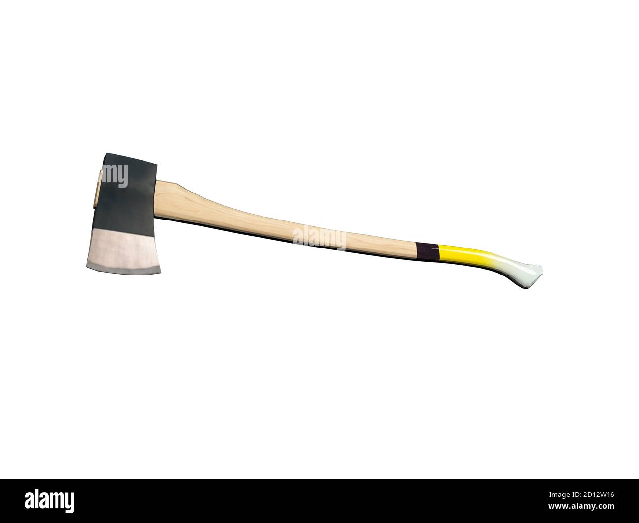 sharp fire department ax with long wooden handle Stock Photo - Alamy