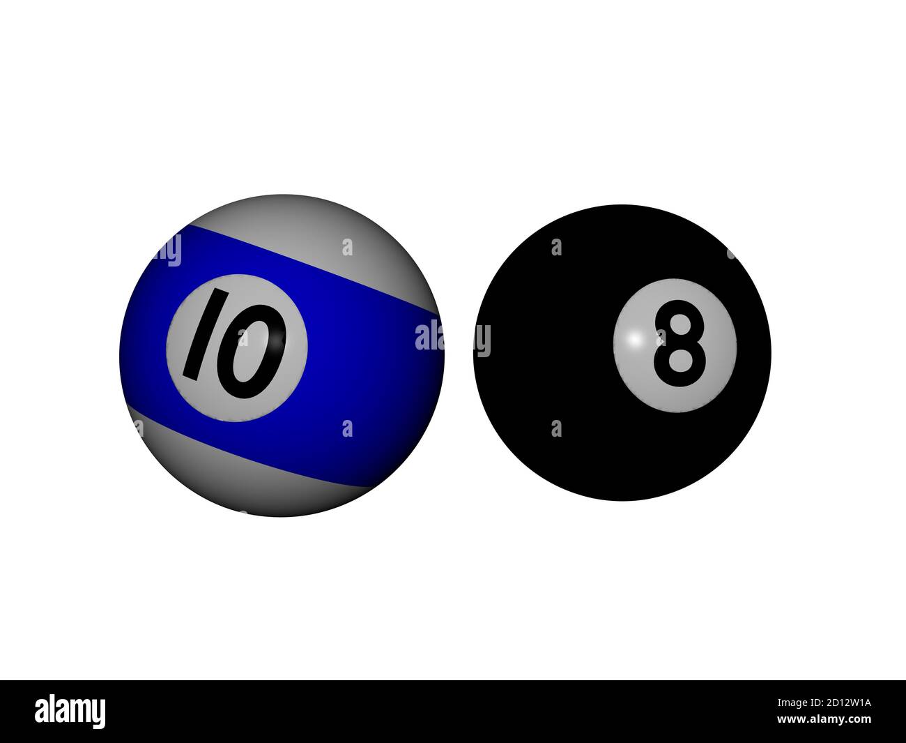 Billiard balls with numbers eight and ten Stock Photo - Alamy