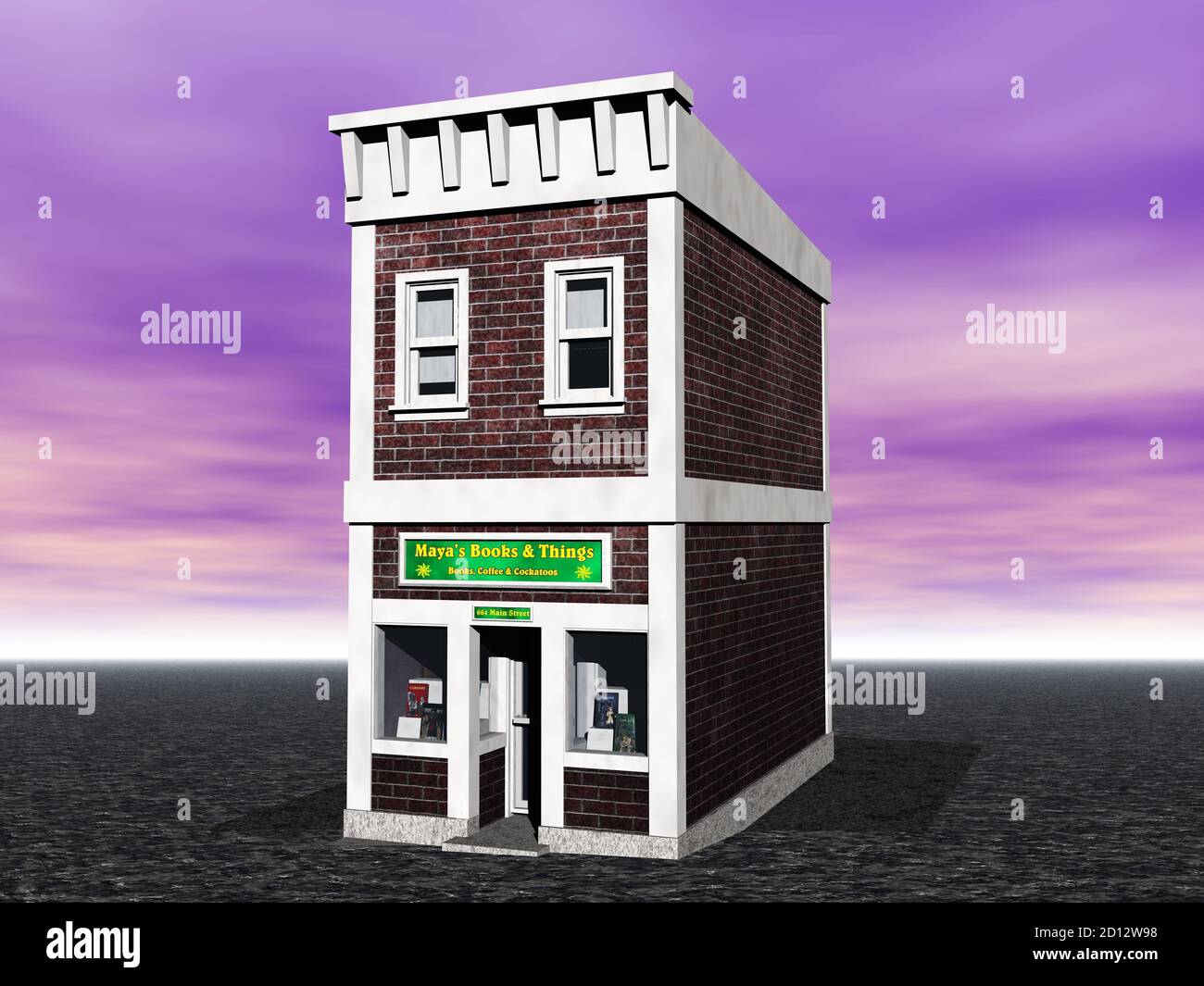 narrow grocery store with bookshop and shop window Stock Photo - Alamy