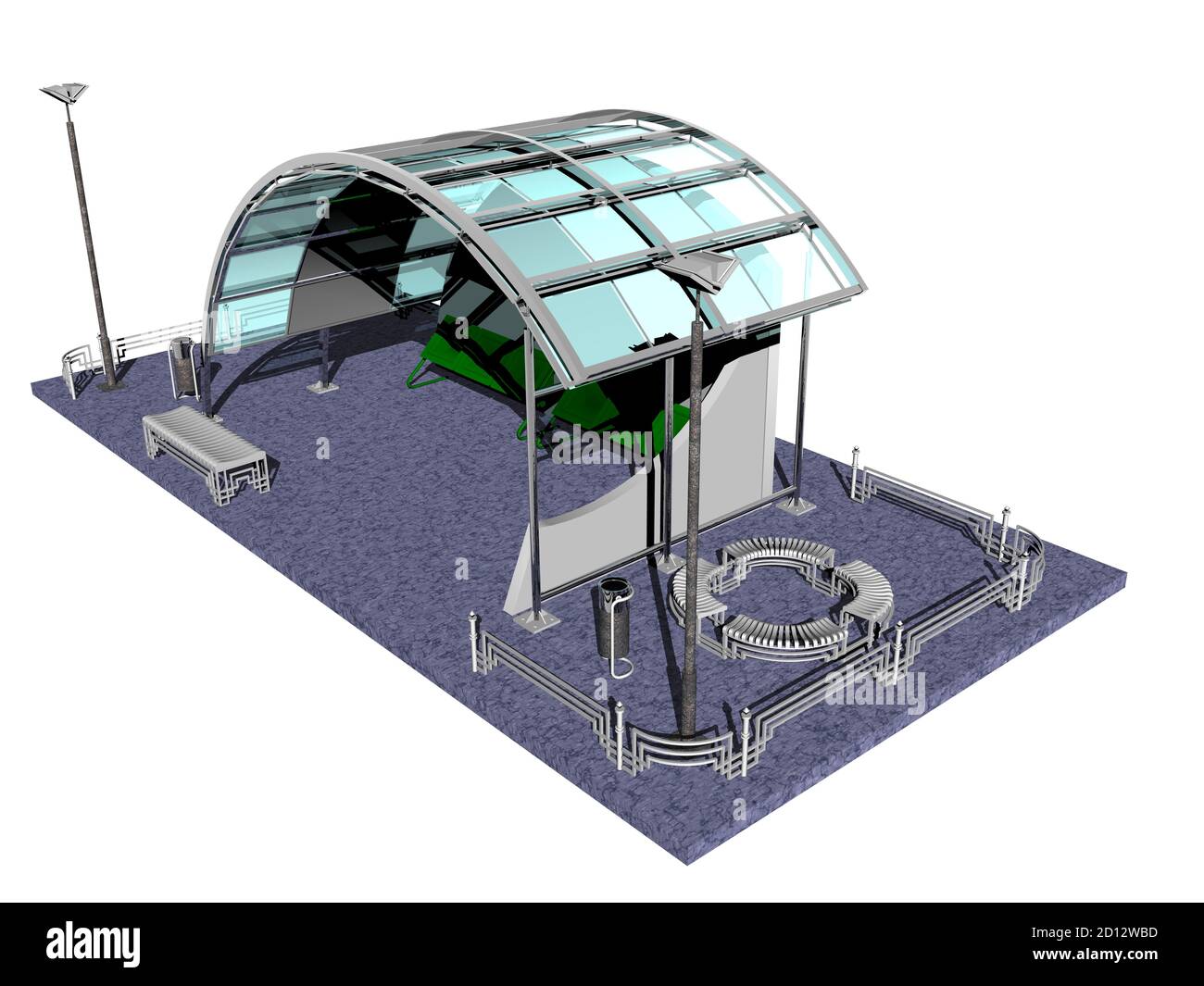 Bus station with roof and seats Stock Photo - Alamy